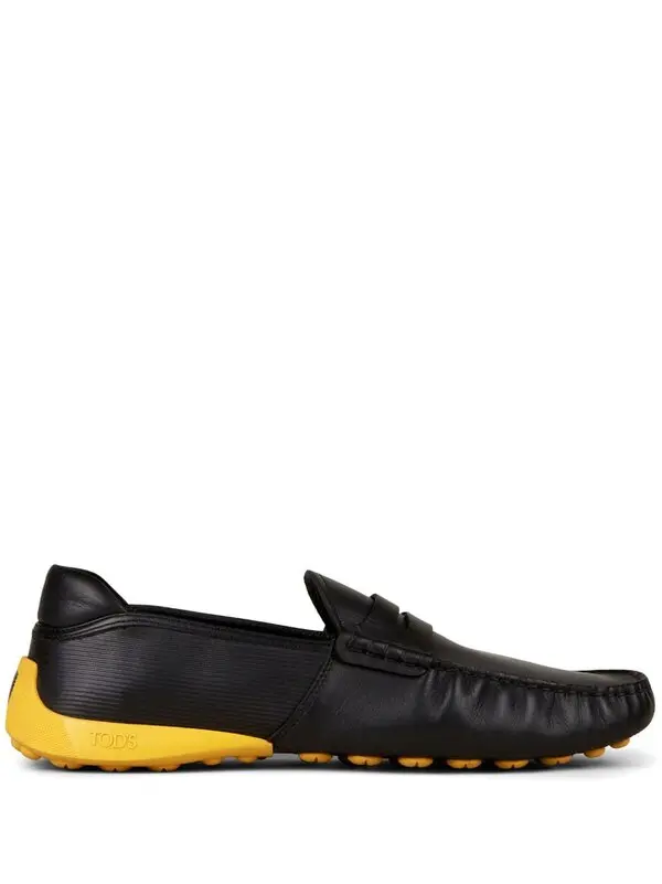 TOD'S For Automobili Lamborghini Leather Driving Loafers - Black