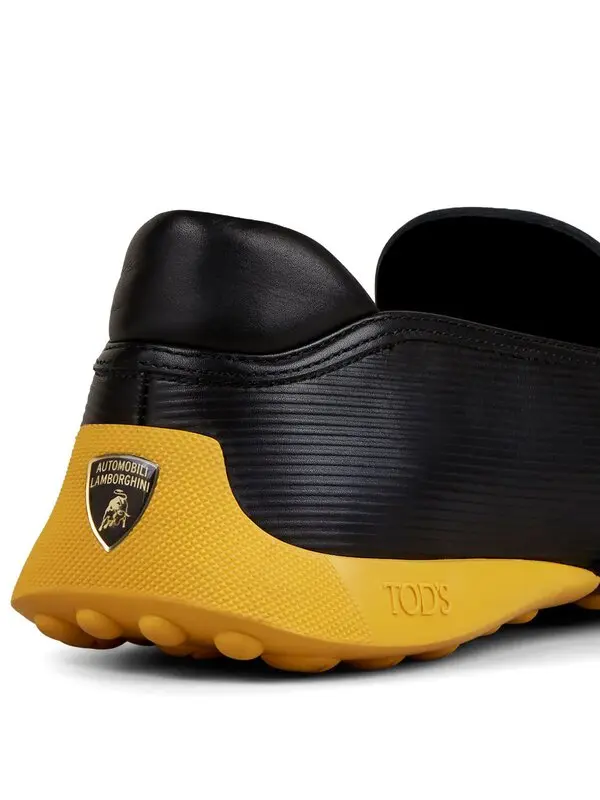 TOD'S For Automobili Lamborghini Leather Driving Loafers - Black
