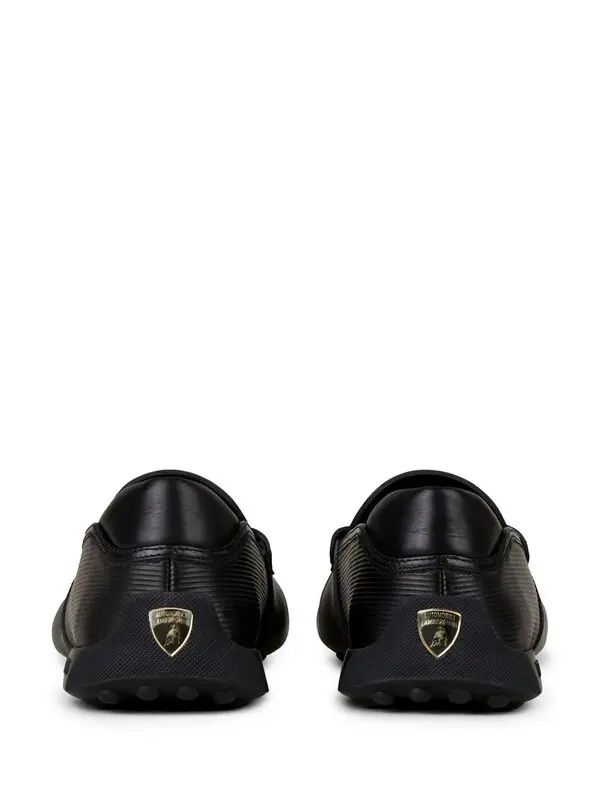 TOD'S Automobili Lamborghini Leather Driving Shoes - Black