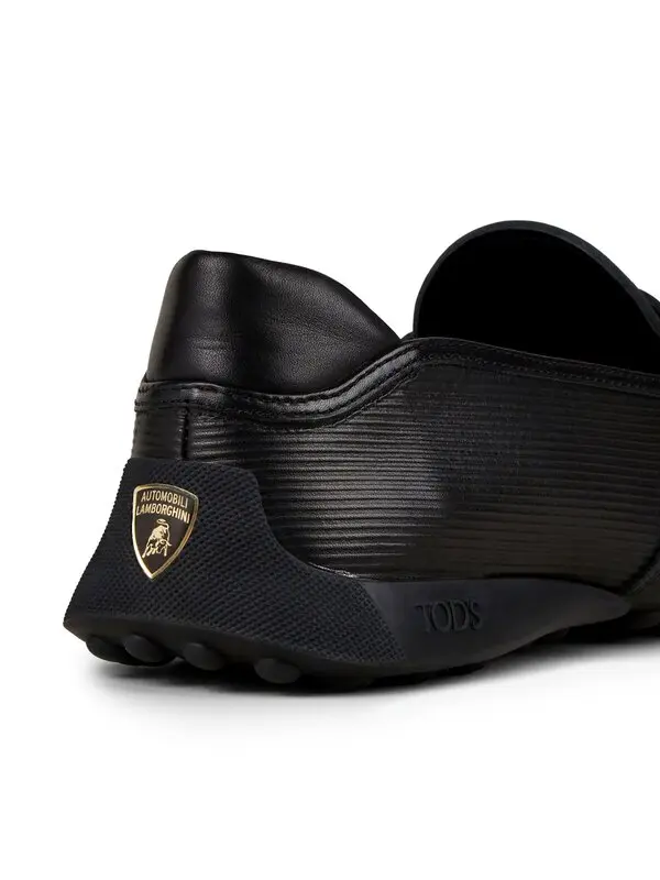TOD'S Automobili Lamborghini Leather Driving Shoes - Black