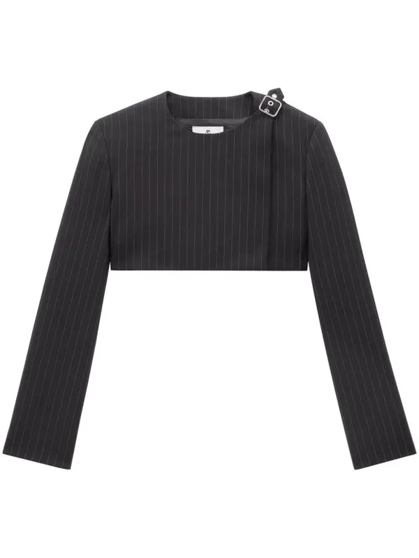 COURREGES Pinstripe-pattern Cropped Jacket