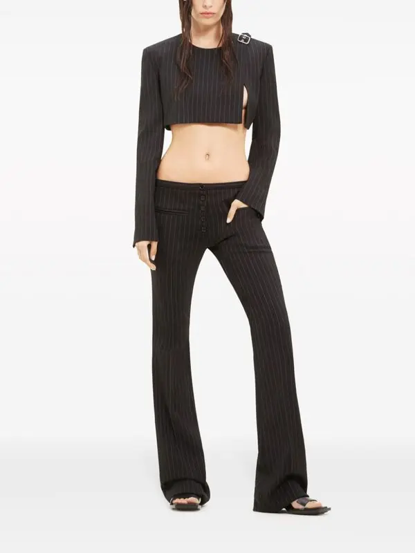 COURREGES Pinstripe-pattern Cropped Jacket