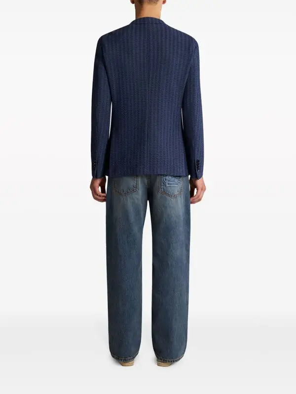 Etro Striped Cotton Blazer - Blue
