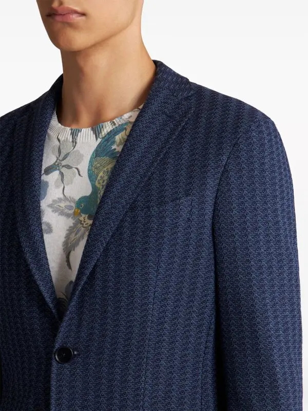 Etro Striped Cotton Blazer - Blue