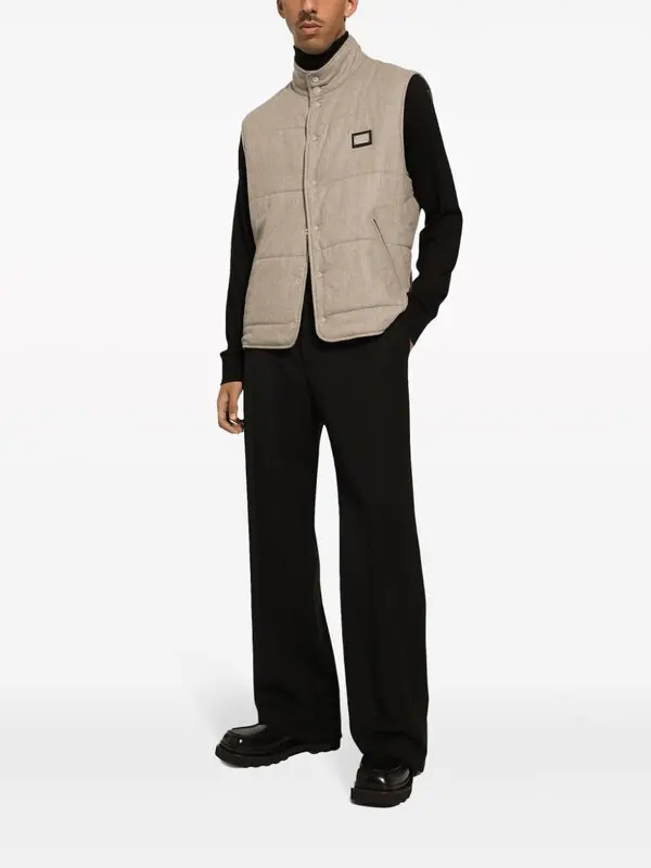 Dolce & Gabbana Logo-plaque Cashmere-blend Gilet - Neutrals