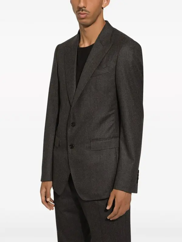 Dolce & Gabbana Single-breasted Virgin-wool Blazer - Grey