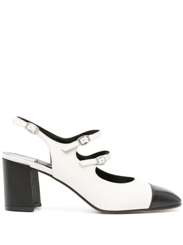 CAREL Peche 60mm Leather Pumps - White