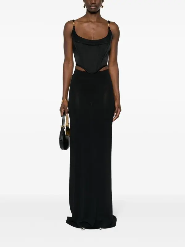 Versace Medusa '95 Satin Corset Top - Black