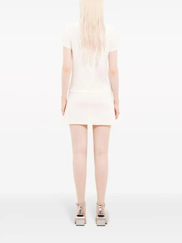 COURREGES Ellipse Buckle-strap Denim Miniskirt