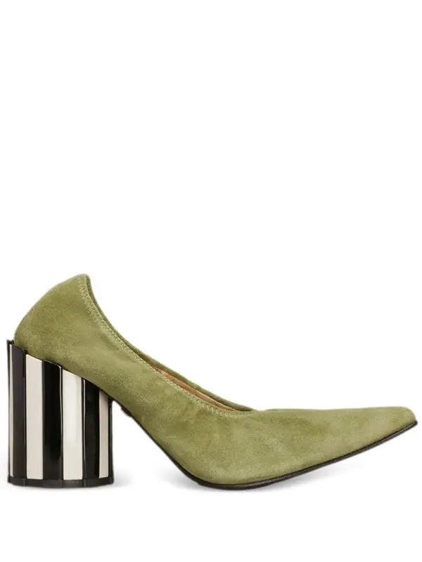 Ami Round Heel Point-toe Pumps - Green