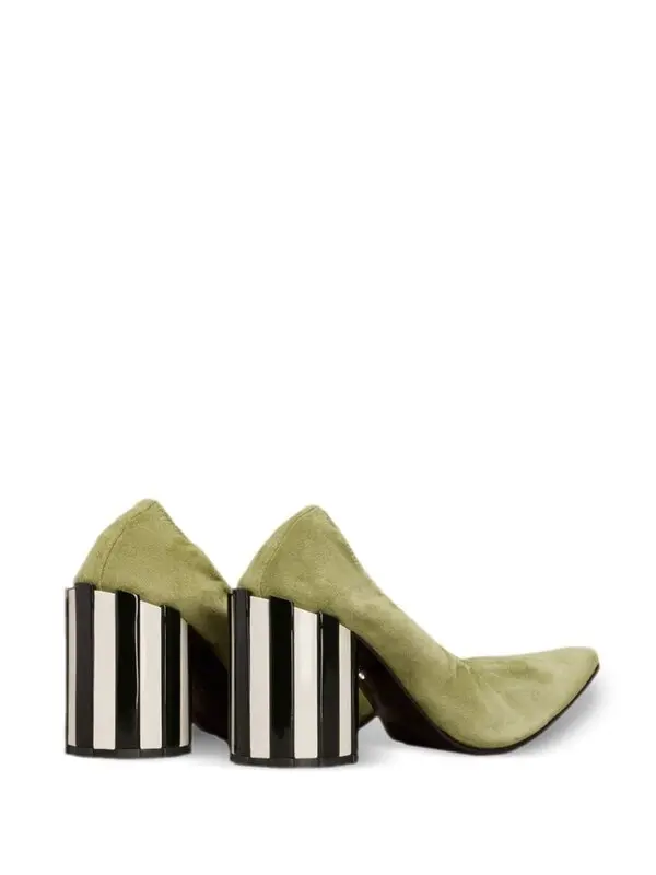 Ami Round Heel Point-toe Pumps - Green