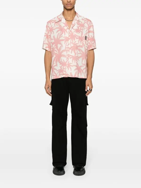 Palm Angels Palm-tree Print Shirt - Pink