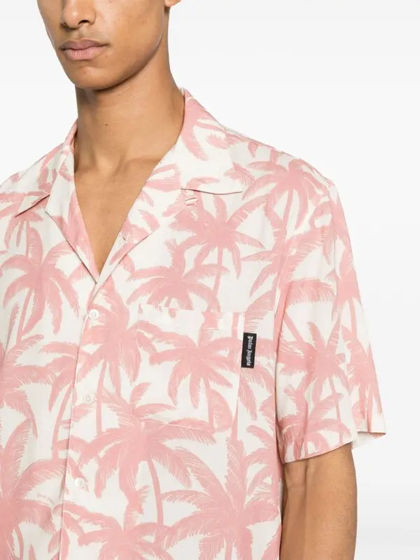 Palm Angels Palm-tree Print Shirt - Pink