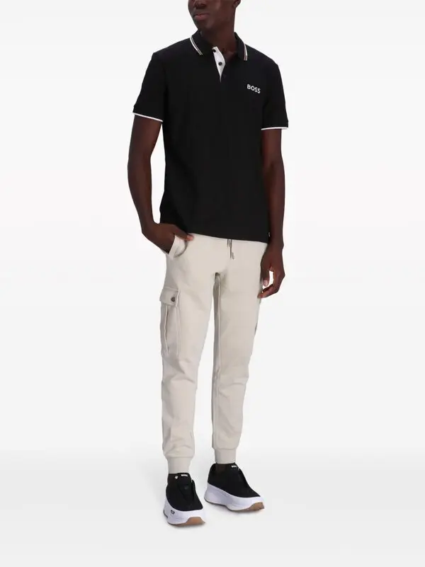 BOSS Paddy Curved Polo Shirt - Black