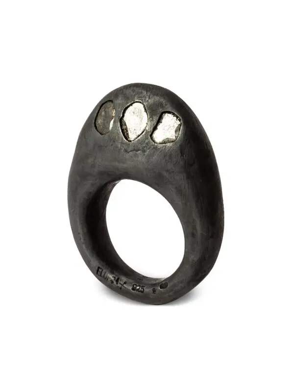 PARTS OF FOUR Tall Mountain Diamond Ring - Black