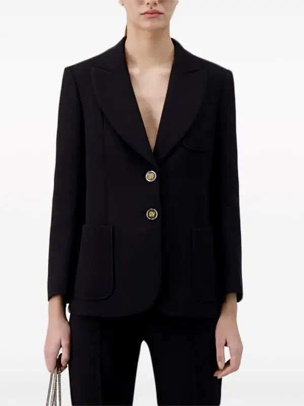 Giambattista Valli Embossed-button Single-breasted Blazer - Black