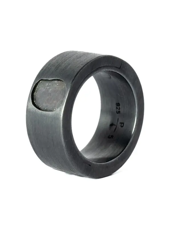 PARTS OF FOUR Sistema Sterling Silver Diamond Ring - Black