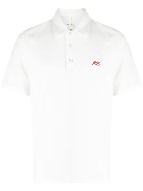 Rag & Bone Logo-embroidered Polo Shirt - White