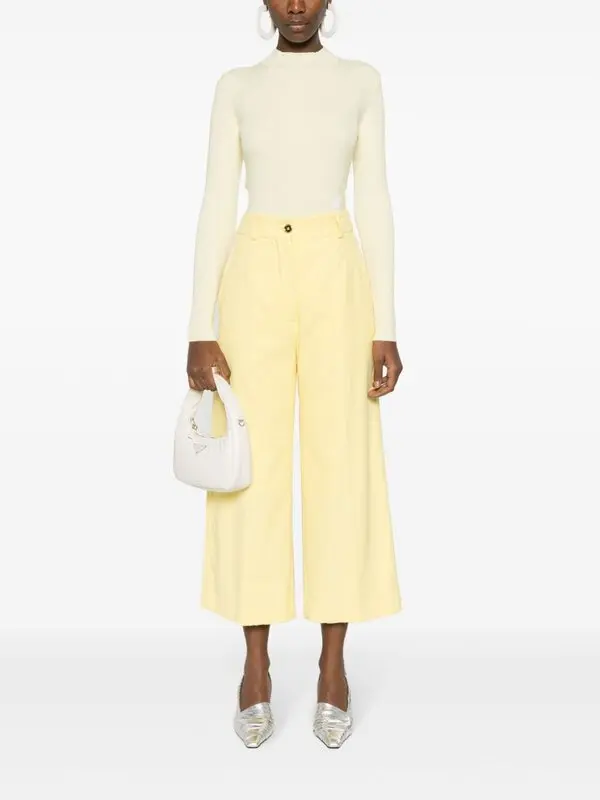 PATOU Towelling-finish Straight-leg Trousers - Yellow