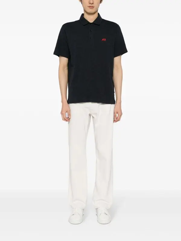 Rag & Bone Logo-embroidered Polo Shirt - Blue