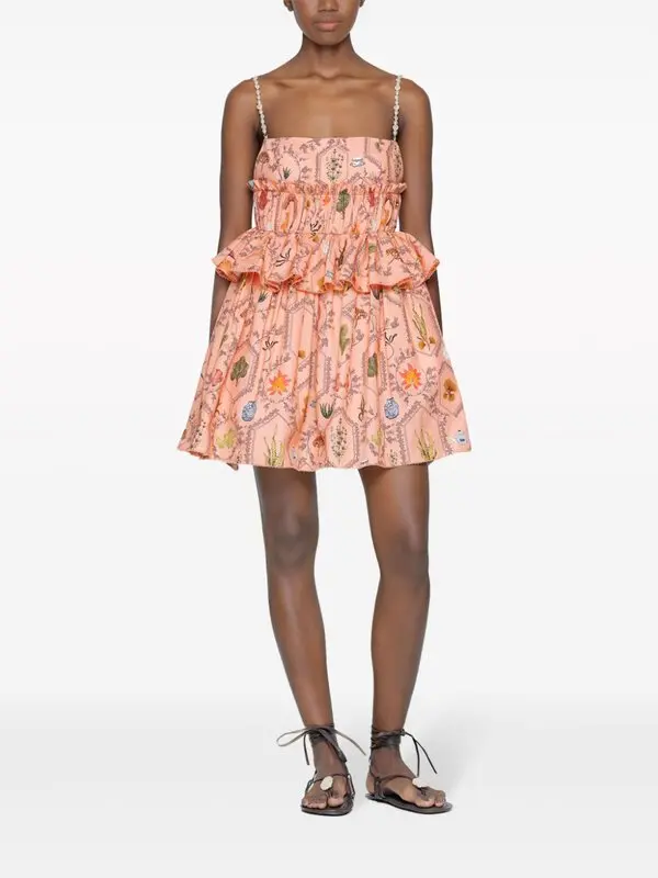 Agua Bendita Salvador Embroidered Mini Dress
