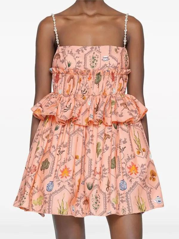 Agua Bendita Salvador Embroidered Mini Dress