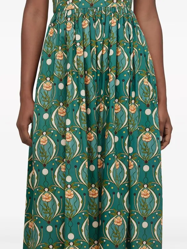Agua Bendita Espliego Lunar Cotton Maxi Dress In Green - 58% Off |  Editorialist