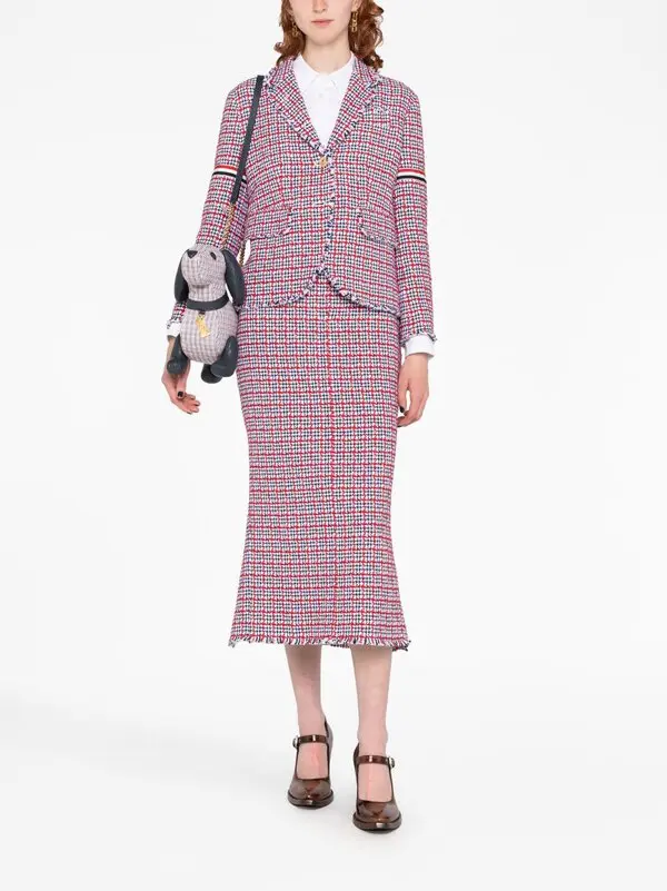 Thom Browne Check-pattern Tweed Midi Skirt