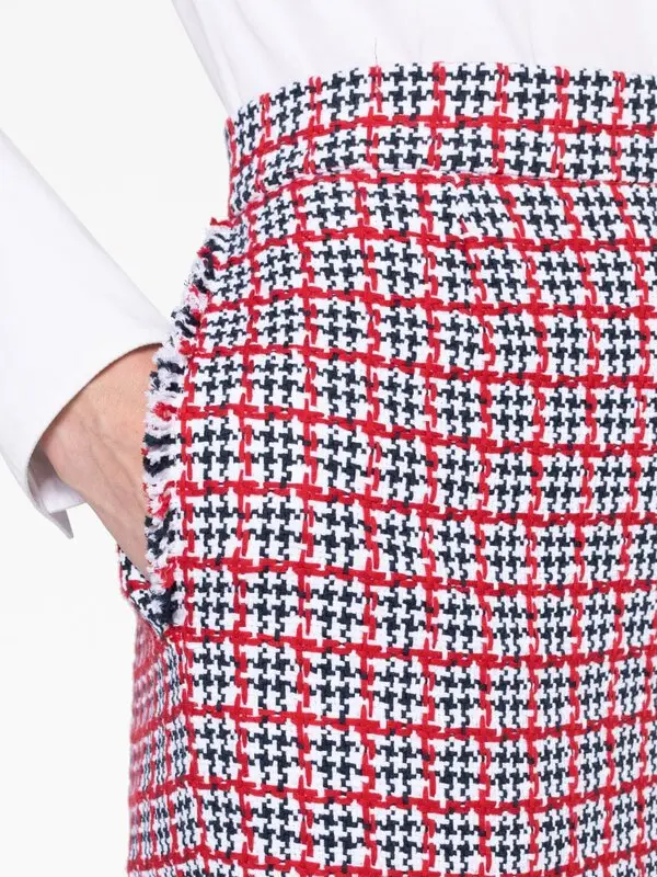 Thom Browne Check-pattern Tweed Midi Skirt