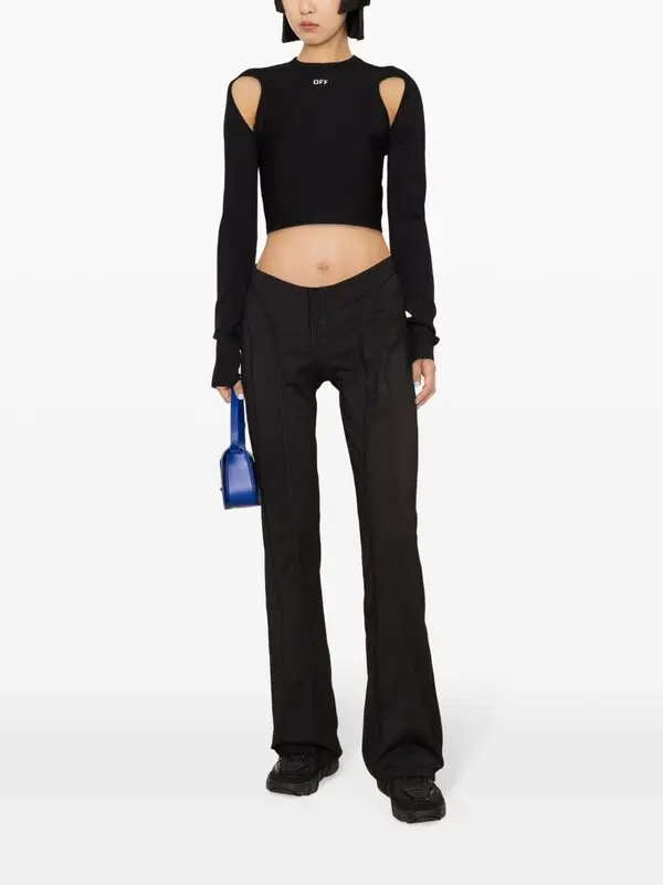 Off-White Cut-out Crop Top - Black