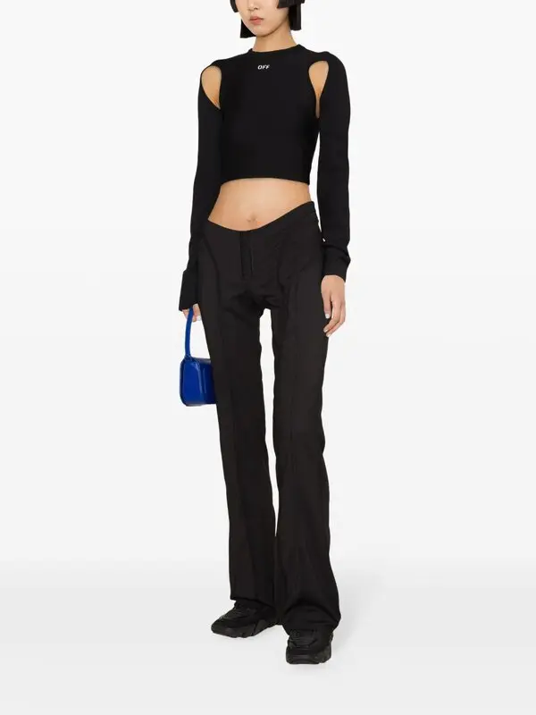 Off-White Cut-out Crop Top - Black