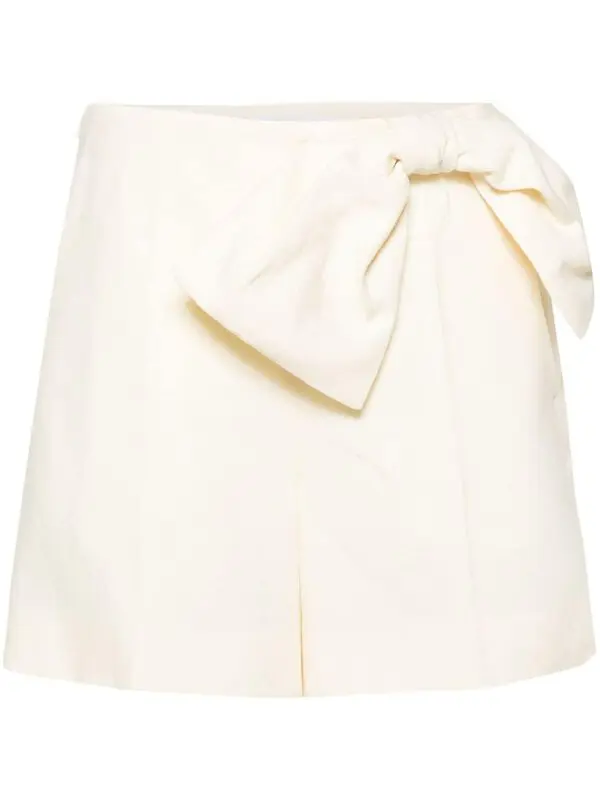 Chloé Bow-detail Linen Shorts - Neutrals