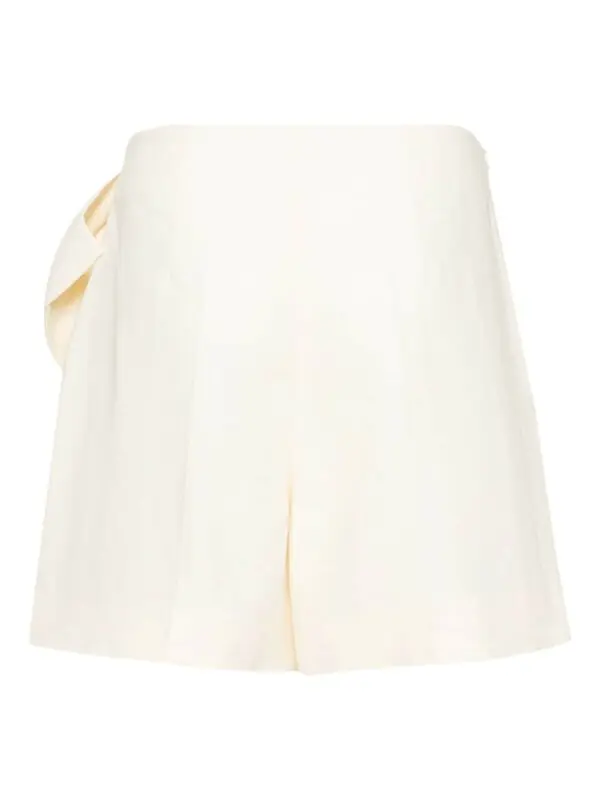 Chloé Bow-detail Linen Shorts - Neutrals