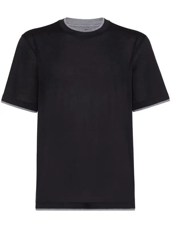 Brunello Cucinelli Layered-effect Silk-cotton T-shirt