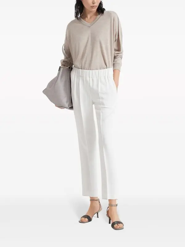Brunello Cucinelli V-neck Cashmere-silk Sweatshirt
