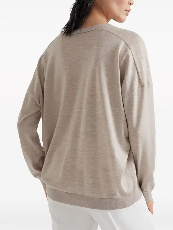 Brunello Cucinelli V-neck Cashmere-silk Sweatshirt