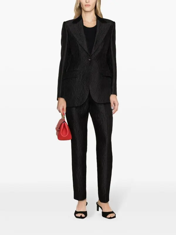 Dolce & Gabbana Floral-jacquard Blazer - Black