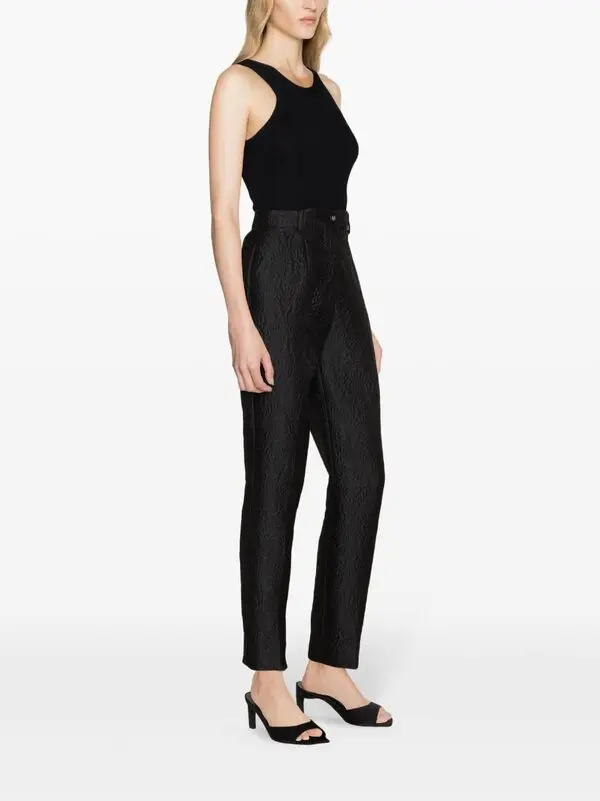 Dolce & Gabbana Floral-jacquard Tailored Trousers - Black
