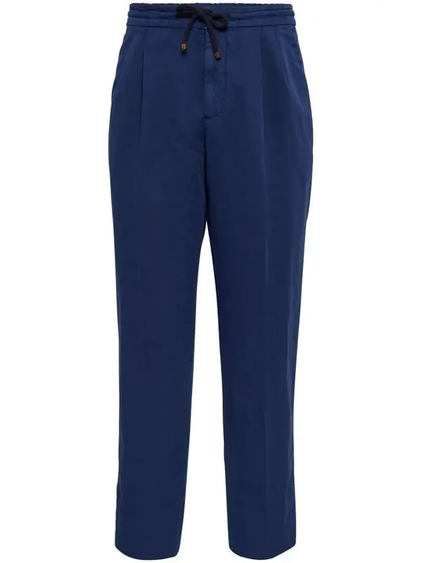 Brunello Cucinelli Pleated Linen-cotton Trousers