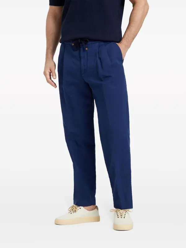Brunello Cucinelli Pleated Linen-cotton Trousers