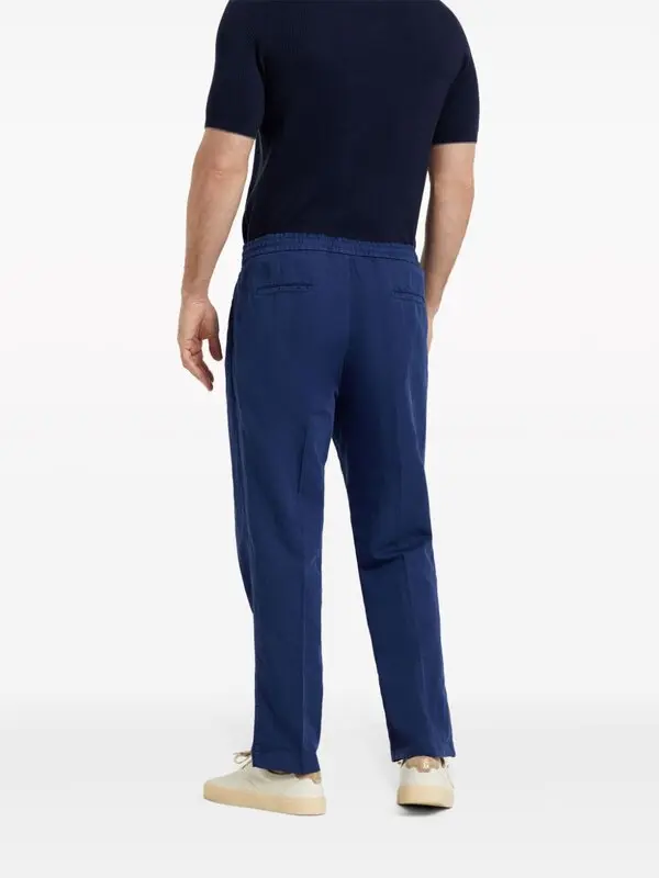 Brunello Cucinelli Pleated Linen-cotton Trousers
