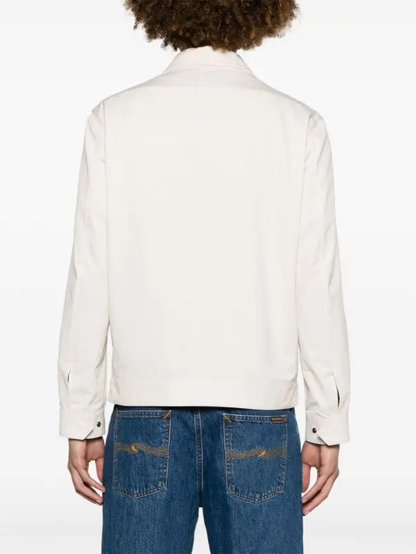 FAY Gancini Buckle Cotton Trucker Jacket - Neutrals