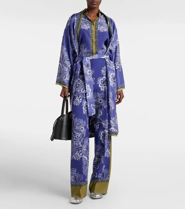 Etro Paisley High-rise Silk Wide-leg Pants