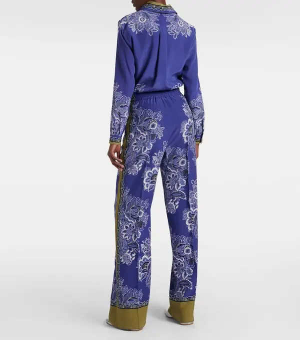 Etro Paisley High-rise Silk Wide-leg Pants