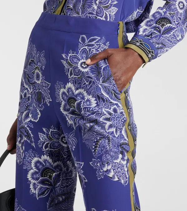 Etro Paisley High-rise Silk Wide-leg Pants