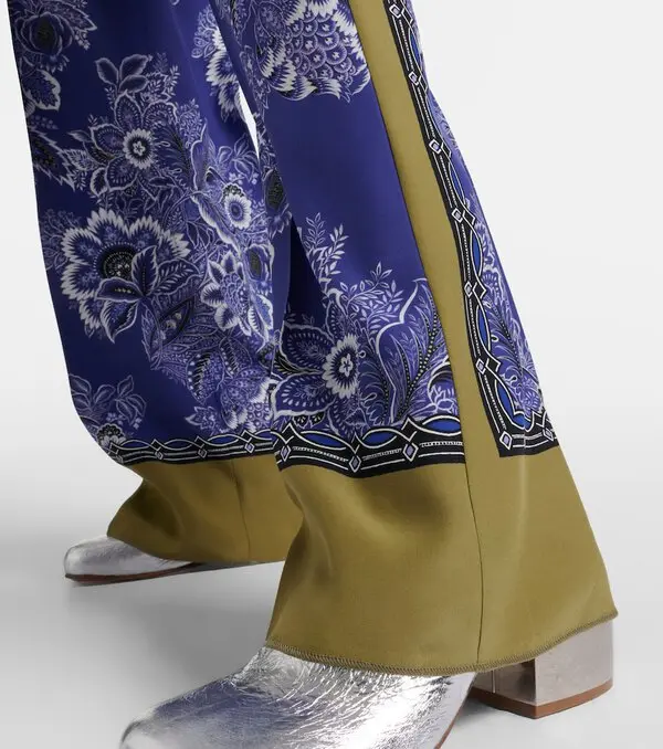 Etro Paisley High-rise Silk Wide-leg Pants