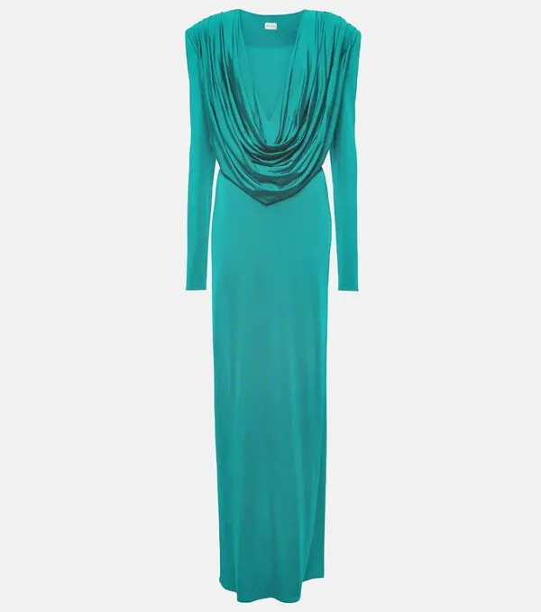 Magda Butrym Draped Jersey Maxi Dress