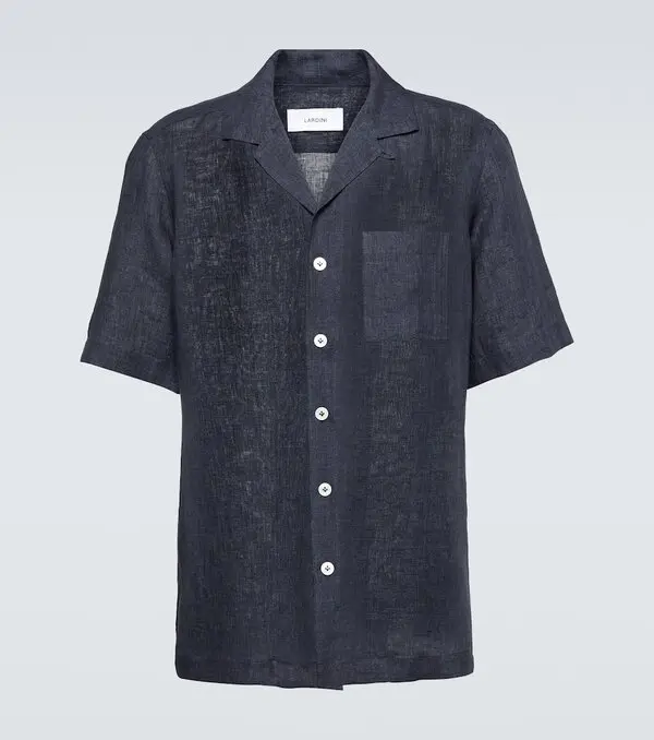 LARDINI Linen Shirt - Blue