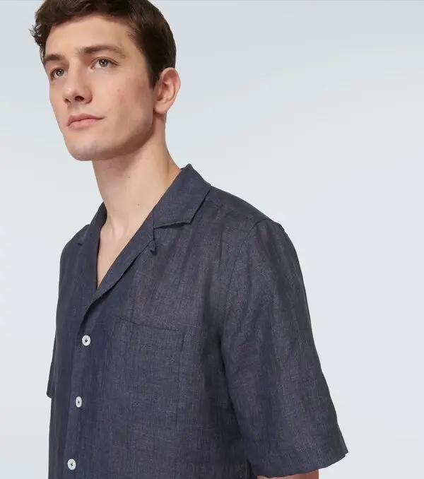 LARDINI Linen Shirt - Blue