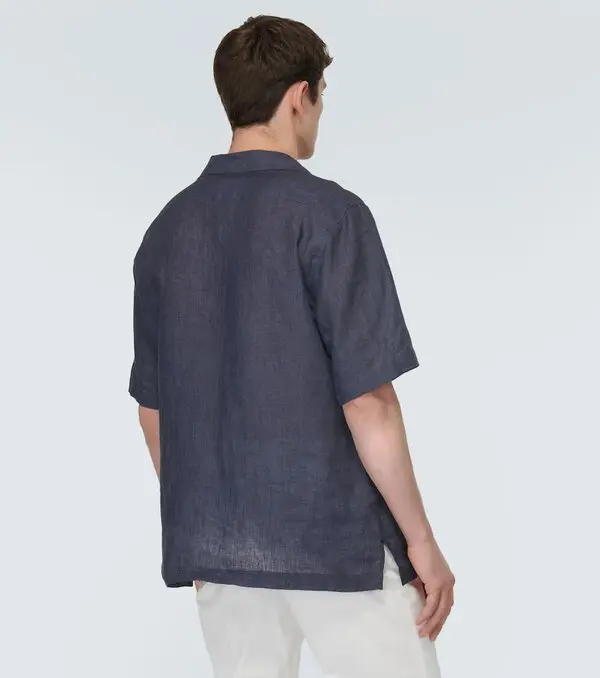 LARDINI Linen Shirt - Blue